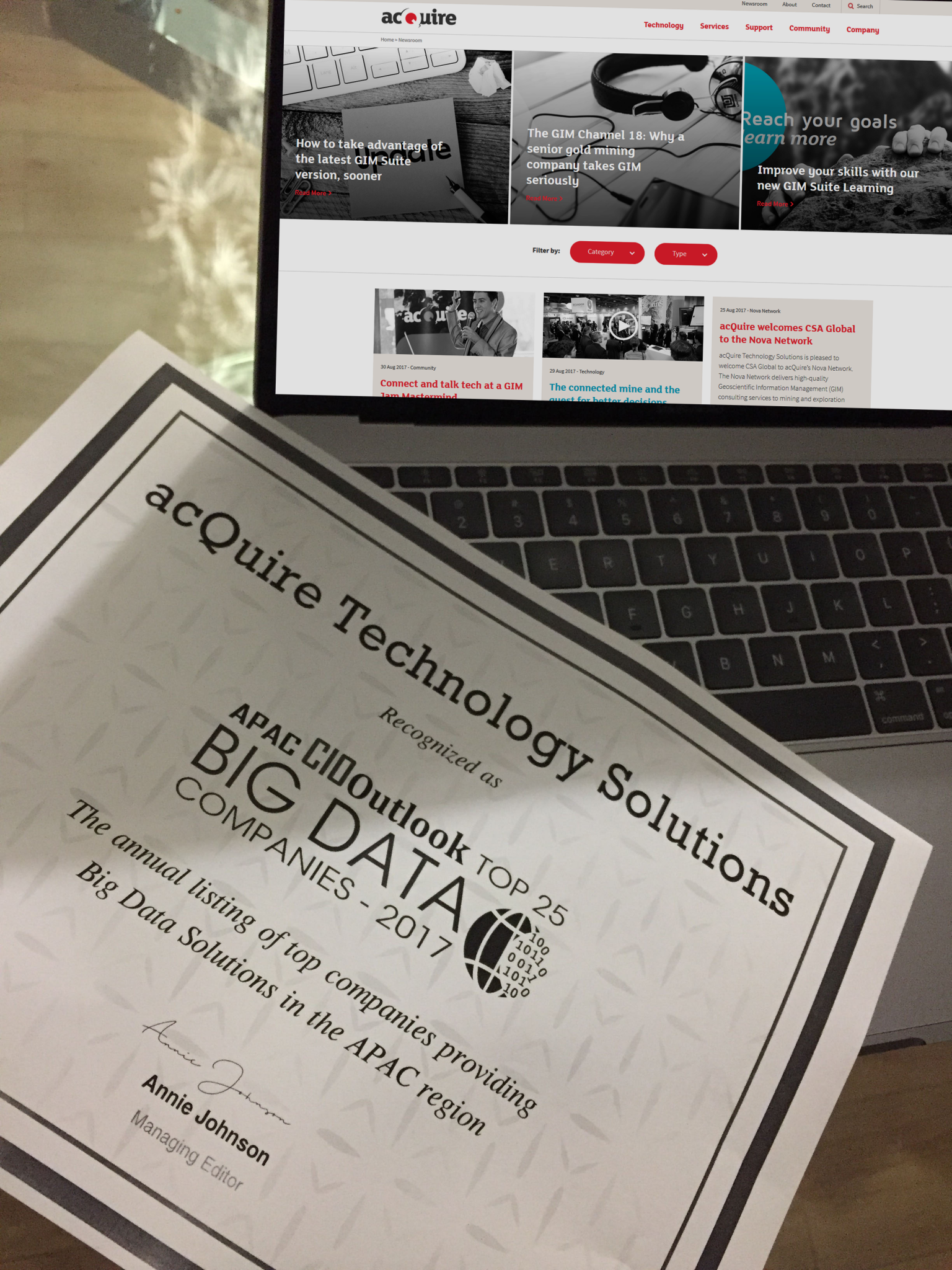 acQuire recognised in CIO Outlook's Top 25 Big Data companies